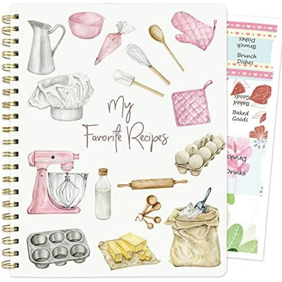 hgudesign Blank Recipe Book to Write in Your Own Notebook Cookbook ...