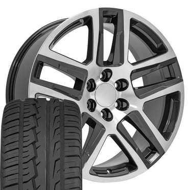 22 inch Polished 5922 Wheels & 285/45R22 Tires Fit GMC Yukon Sierra Chevy Tahoe Silverado High ...