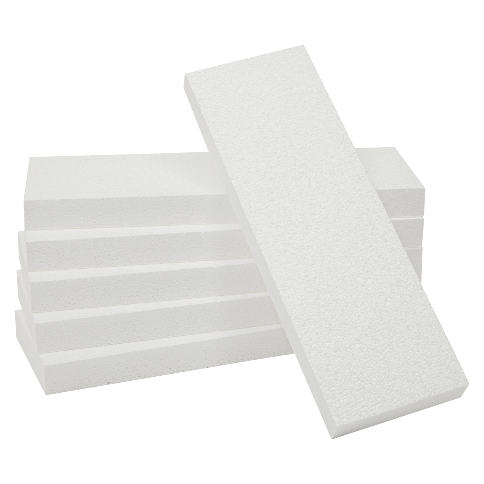 6 Pack White Foam Sheets 1 Inch Thick, Polystyrene Rectangle Blocks for ...