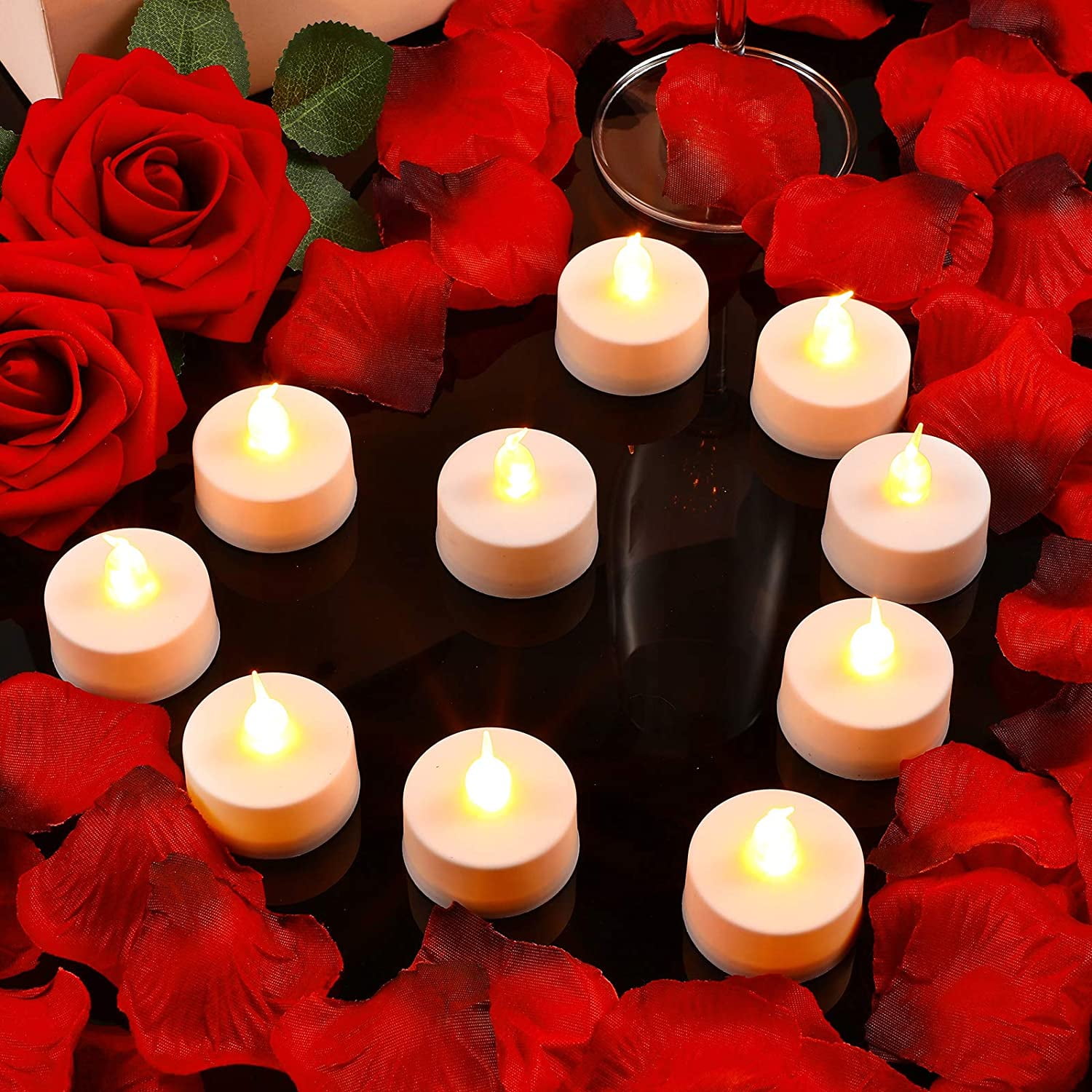 12 Pieces LED Valentine's Day Candles Flameless Flickering Candles ...