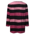 3/4 Sleeve Shirts for Women Spring Striped Crewneck Business Casual ...