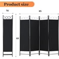 4 Panel Room Divider 6FT Steel Frame Screen Folding Privacy Divider ...