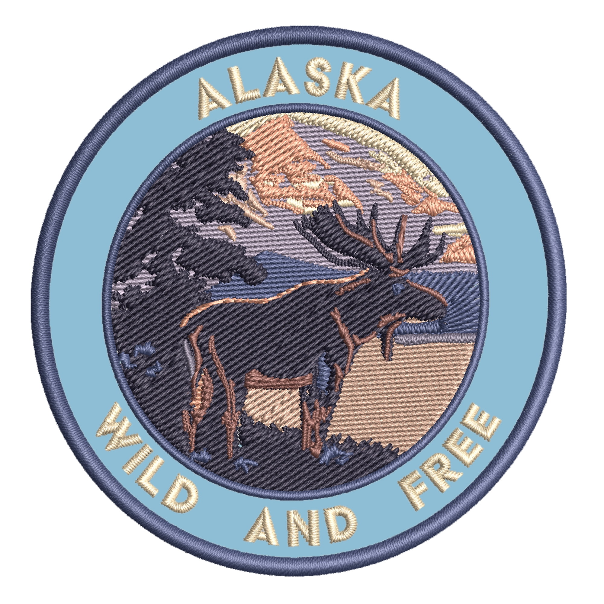 Alaska, Wild And Free 3.5 Inch Iron Or Sew On Embroidered Fabric Badge ...