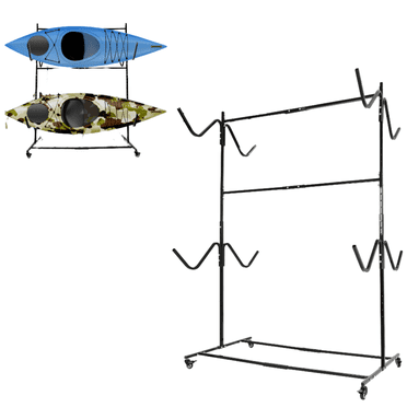 RaxGo Kayak Storage Rack, Indoor & Outdoor Freestanding Storage for 2 ...