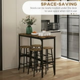 Xukmct Metal Frame Bar Table with 4 Pack Bar Stools, Wood Top Kitchen ...