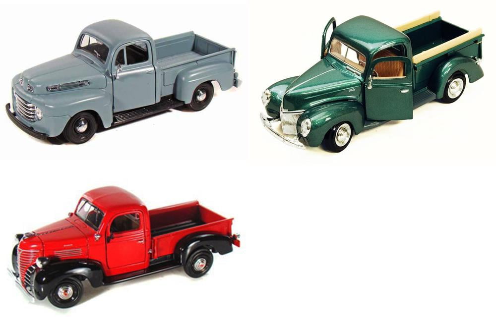 Classic Pickup Diecast Car Package - Three 1/24 Scale Diecast Model ...