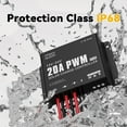 Power Queen 12V/24V 20A PWM IP68 Waterproof Solar Charge Controller ...