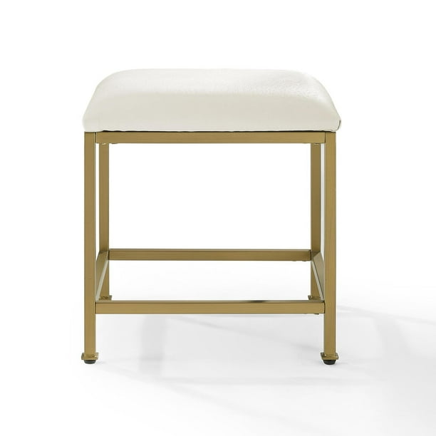 Aimee Vanity Stool Soft Gold - Walmart.com