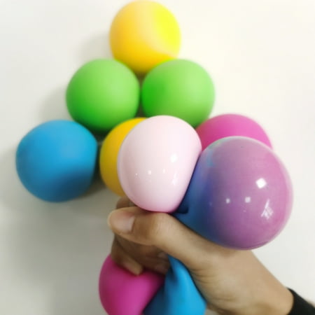 Stress Balls for kids Fidget Toys - 4 Pack Color Changing Stress Ball Rainbow Squeeze Ball ...