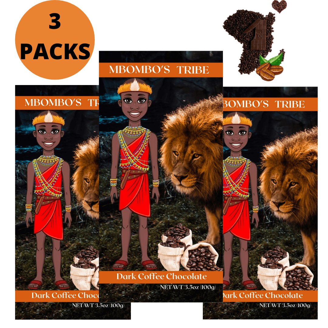 MBOMBO'S TRIBE 3 PACK DARK COFFEE CHOCOLATE 75% ORGANIC IVORIAN COCOA 3 ...