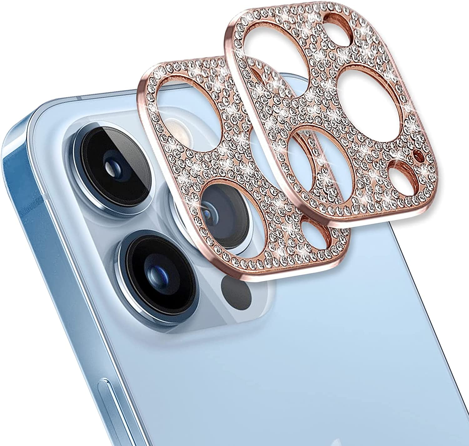 2 Pack Bling Diamond Camera Lens Protector Compatible with iPhone 13 ...