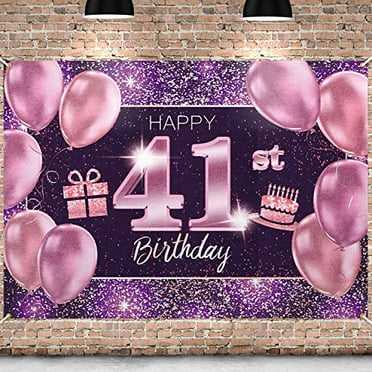 Blue 46th Birthday Decoration Happy Birthday Banner Number 46 Balloons ...
