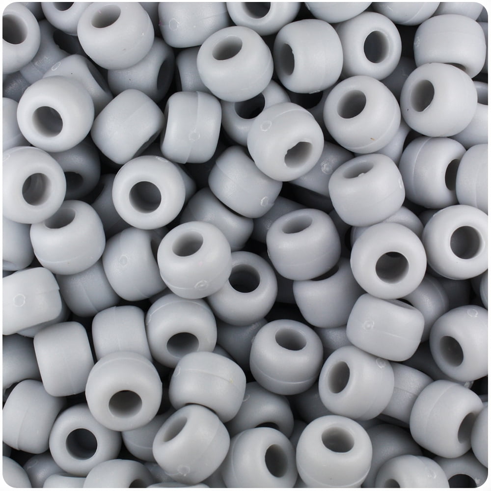 BeadTin Grey Matte 9mm Barrel Pony Beads (500pc) - Walmart.com