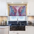 27"x24" Tier Curtains 2 Panels Colorful Wings with Feathers Semi Sheer ...