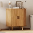 Hanyu 31.5" Fluted Sideboard Buffet Cabinet with Tambour Storage Oval ...
