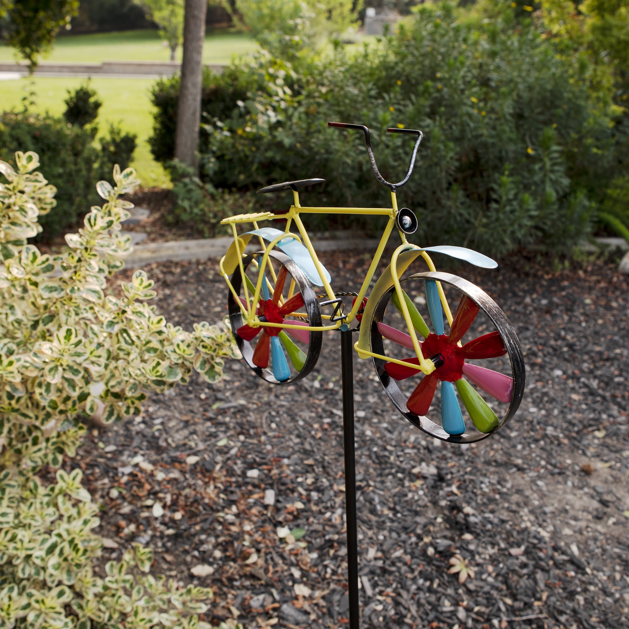 Alpine Corporation Metal Bicycle Wind Spinner Garden Stake - Walmart.com