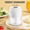 Electric Garlic And Vegetable Chopper, Cordless Mini Food Processor ...