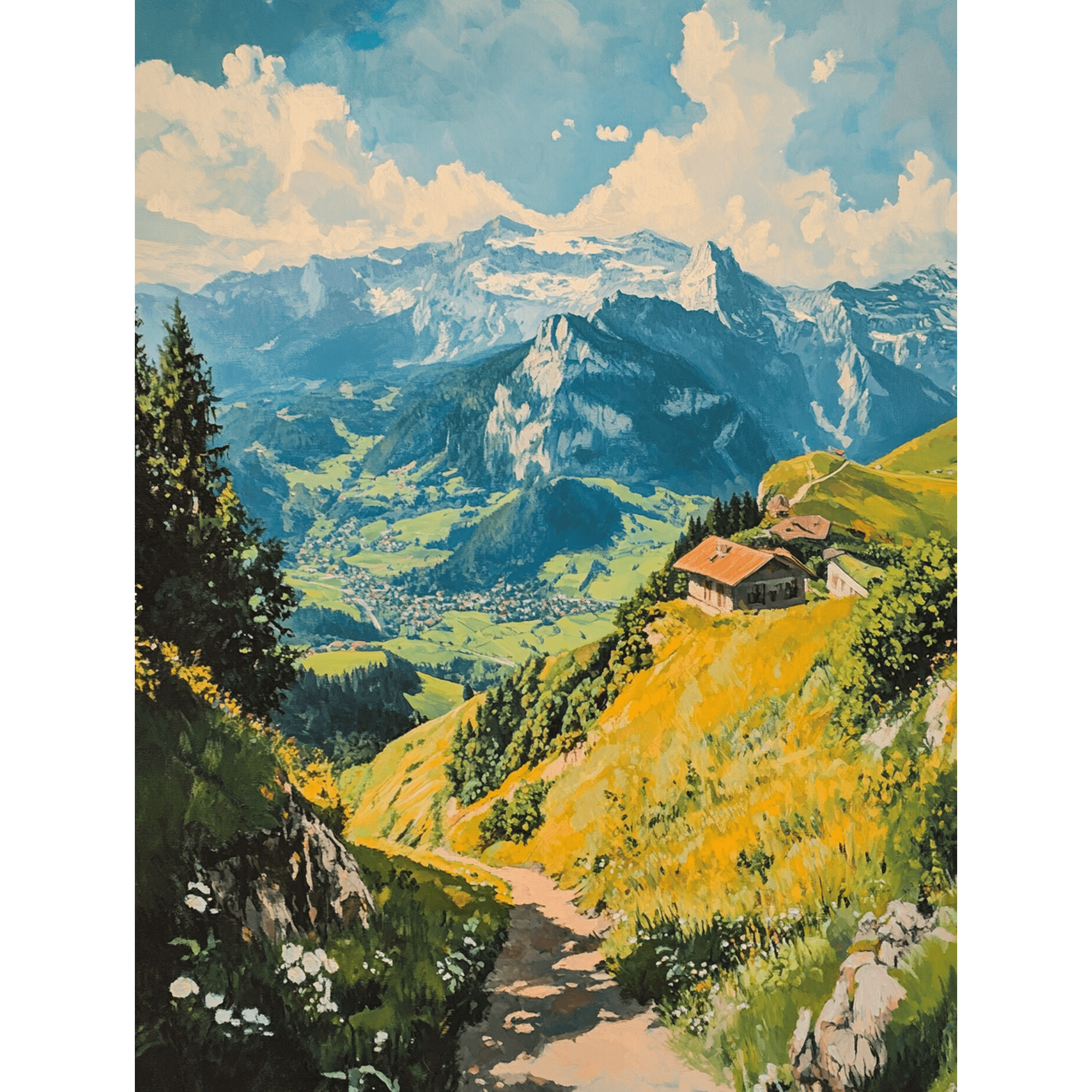 Click here for Qisvanset Mountain Village Landscape Canvas Painti... prices