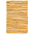 SAFAVIEH Rag Fergal Striped Cotton Area Rug, Yellow/Multi, 2'6" x 4 ...