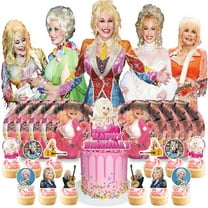 Dolly Parton Birthday Candles and Light-Up Pink Acrylic Cake Topper Set ...