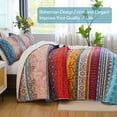 Bohemian Striped Pattern Quilt Set Beige Full(78"x90") All Season ...