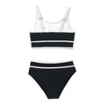 Adjustable Strap Two-Piece Girls Swimwear, High-Waisted Bikini Set with ...