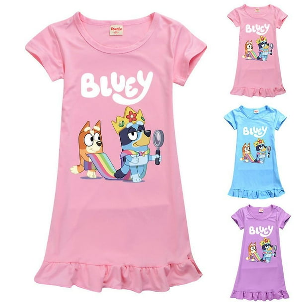 5-12 Years Kids Girls Bingo Bluey Cartoon Sleepwear Pajamas Nightgown ...