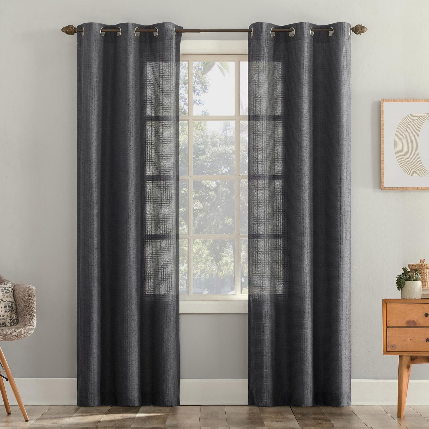 Click here for Mainstays Waffle Weave 2-Pack Light Filtering Grom... prices