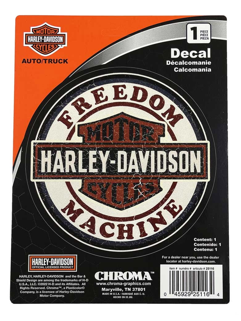 Harley-Davidson Vintage Freedom Machine Decal - Cream & Orange - 6 x 8 ...