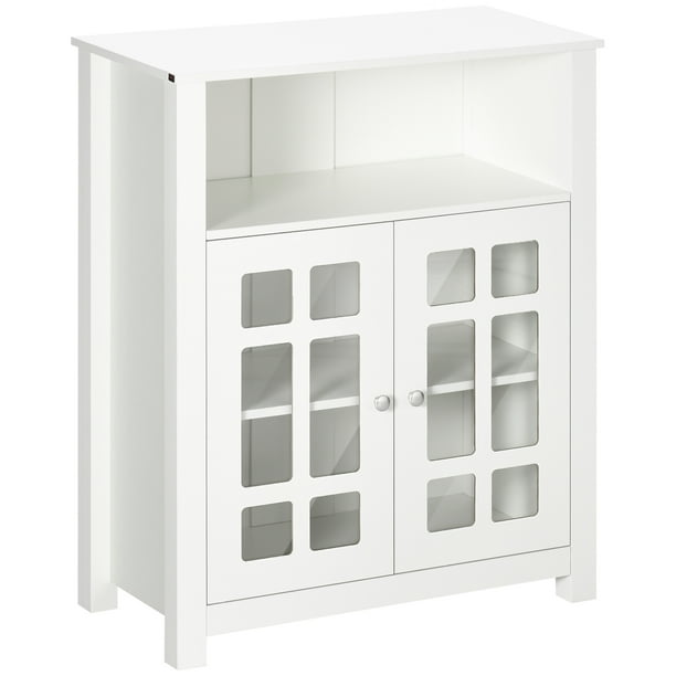 HOMCOM Kitchen Cabinet Storage Sideboard Buffet, White - Walmart.com