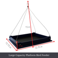 Backyard Essentials Platform Bird Feeder Large Hanging Metal Mesh ...
