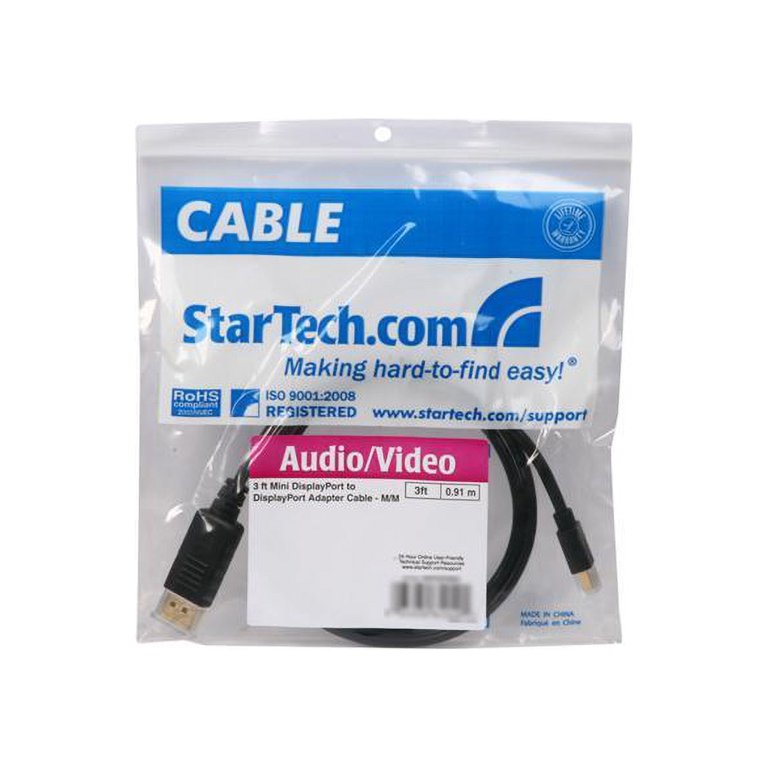StarTech Mini DisplayPort Cable 6.6ft 4K 2K HBR2 StarTech 6.6ft Mini ...