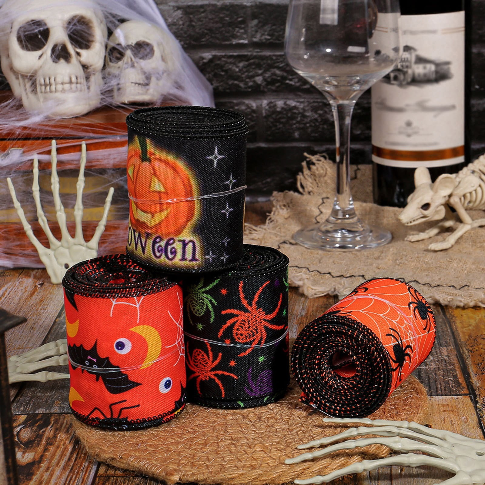 Click here for Birdeem Halloween Wired Ribbon For Party Decoratio... prices