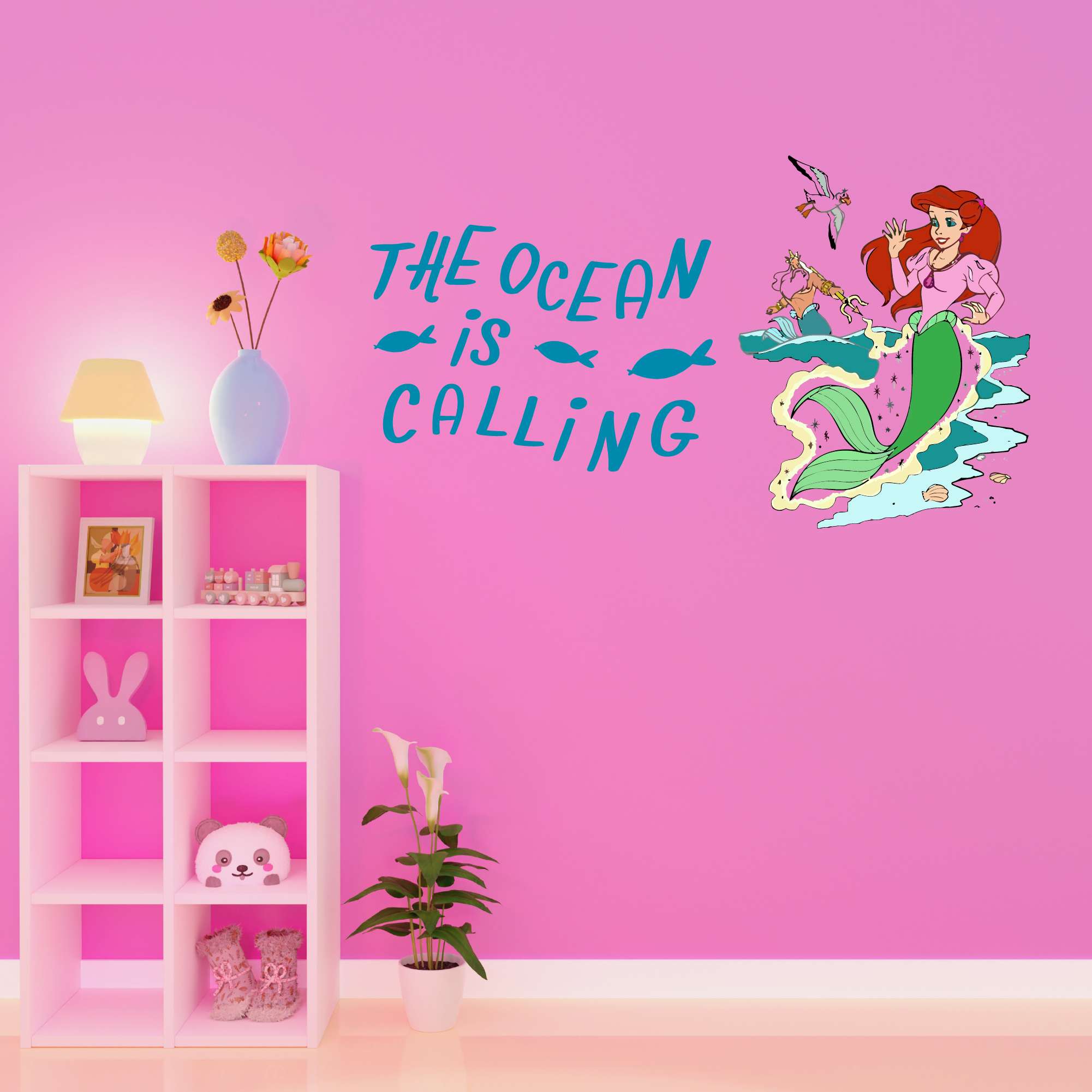 Mermaid The Ocean Is Calling Seagull Pitch Fork Sea Creatures Crab ...