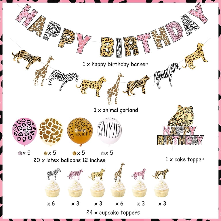 Zebra Happy Birthday Banner Printable