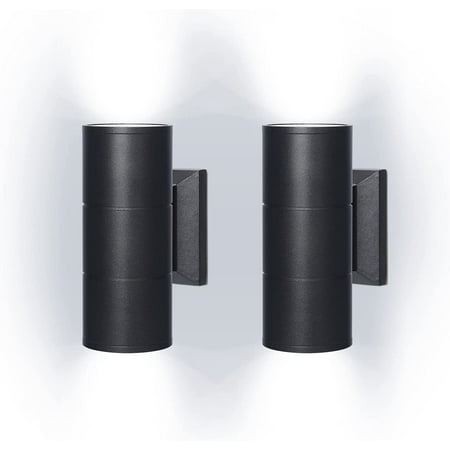 Xizioo Set of 2 Outdoor IP65 LED Wall Lights Black Stainless Steel for ...
