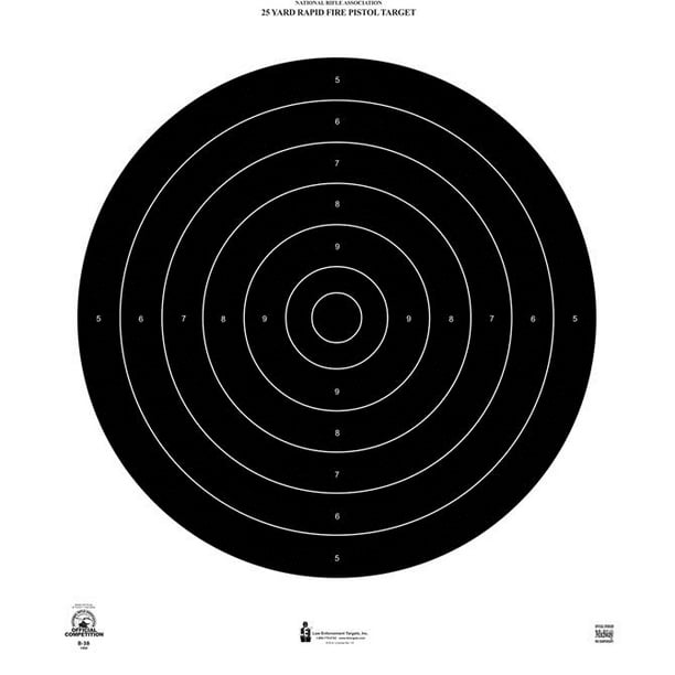 10 Pcs of Official NRA International 25-Yard Rapid Fire Pistol Target ...