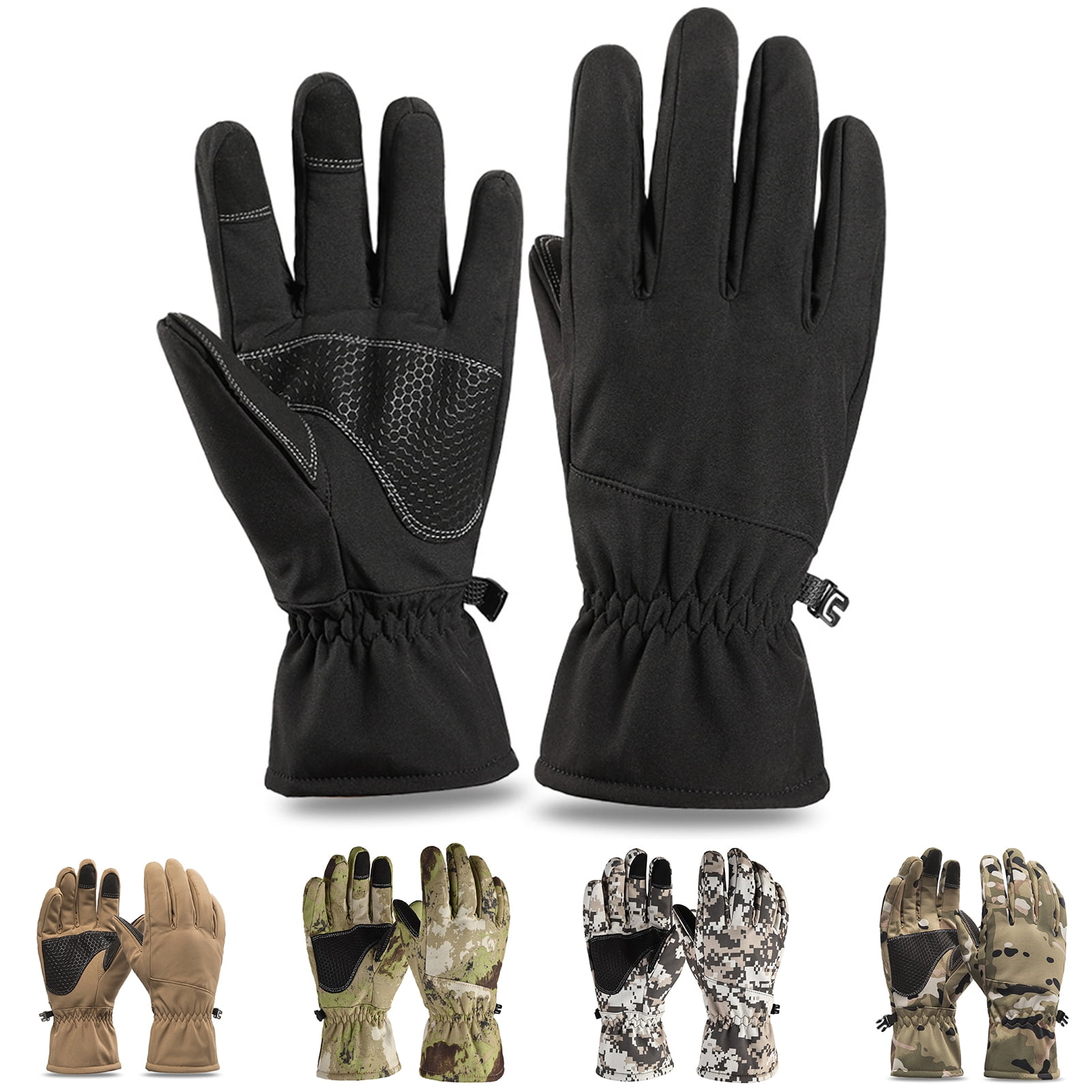 D-GROEE 1 Pair Winter Camouflage Gloves Warm Plush Lining Windproof ...