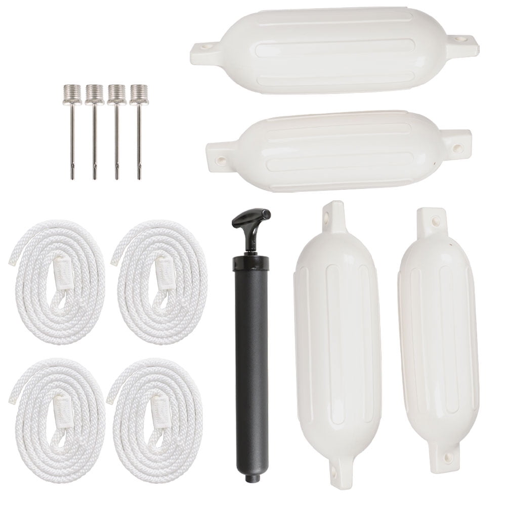 waltyotur 8.5 x 27 Inches Boat Fenders Vinyl Ribbed Marine Boat with ...