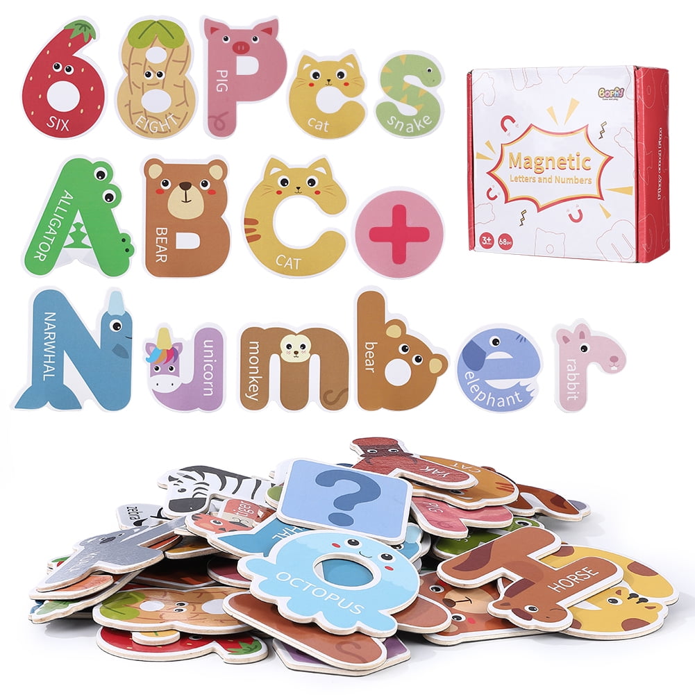 Juiluna Magnetic Letters, Large Alphabet Magnets, 68pcs Magnetic ...