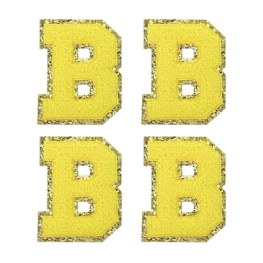 3 Pack Chenille Iron On Glitter Varsity Letter "B" Patches - Blue ...