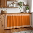 Burnt Orange Geometric Cabinet Curtains 28"W x 51"L, White Greek Key ...