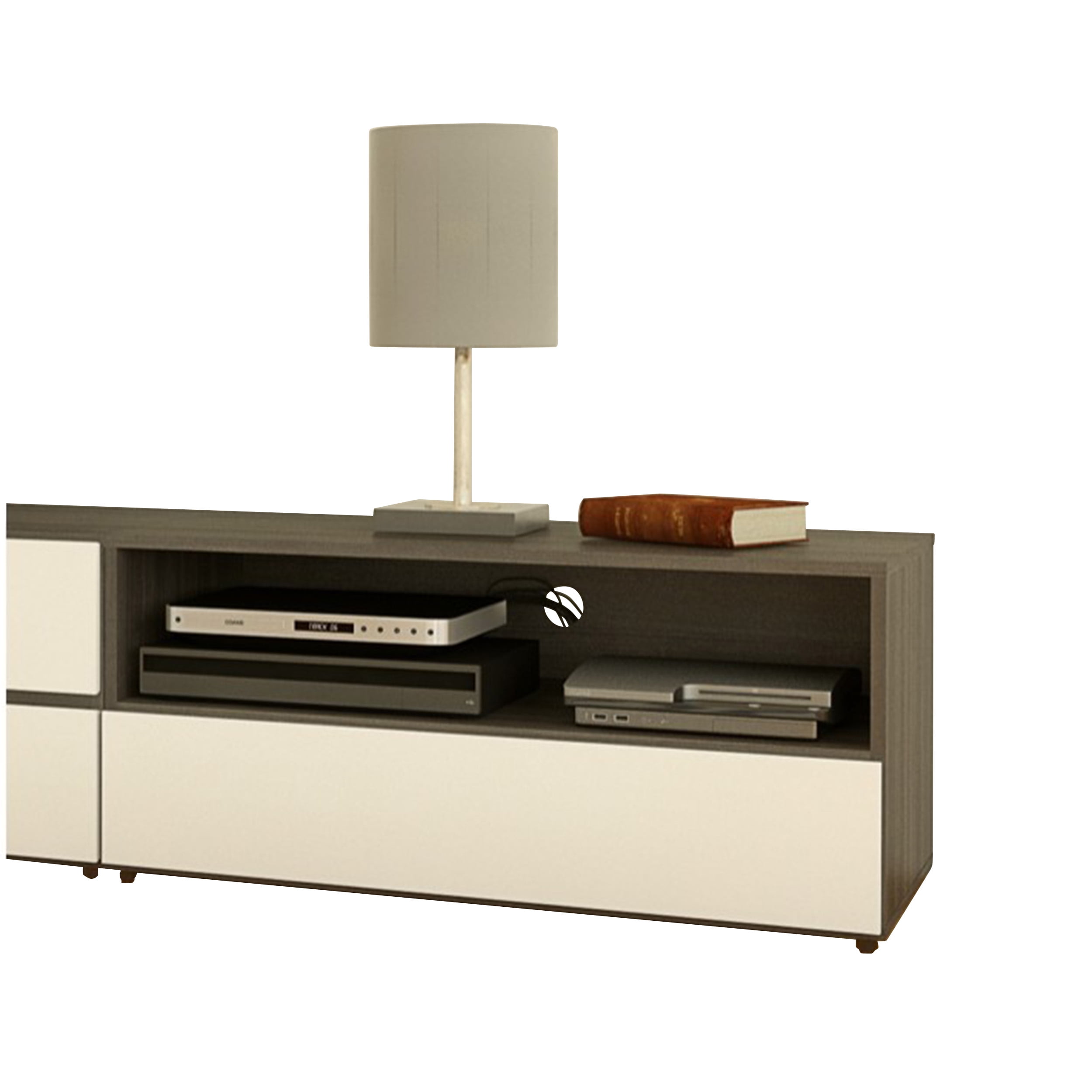 Isla 1-Shelf 36-inch TV Stand- Ebony/White - Walmart.com - Walmart.com