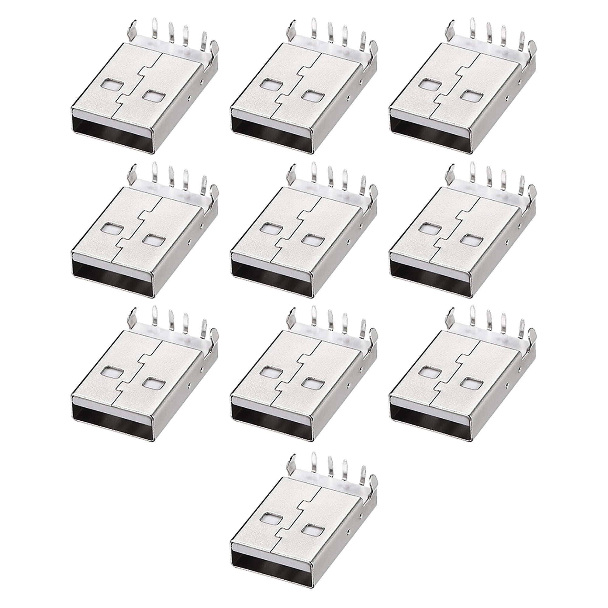 PCB USB Connector A Type 2.0 Male Jack 90 Degree Bend Foot 10Pcs ...