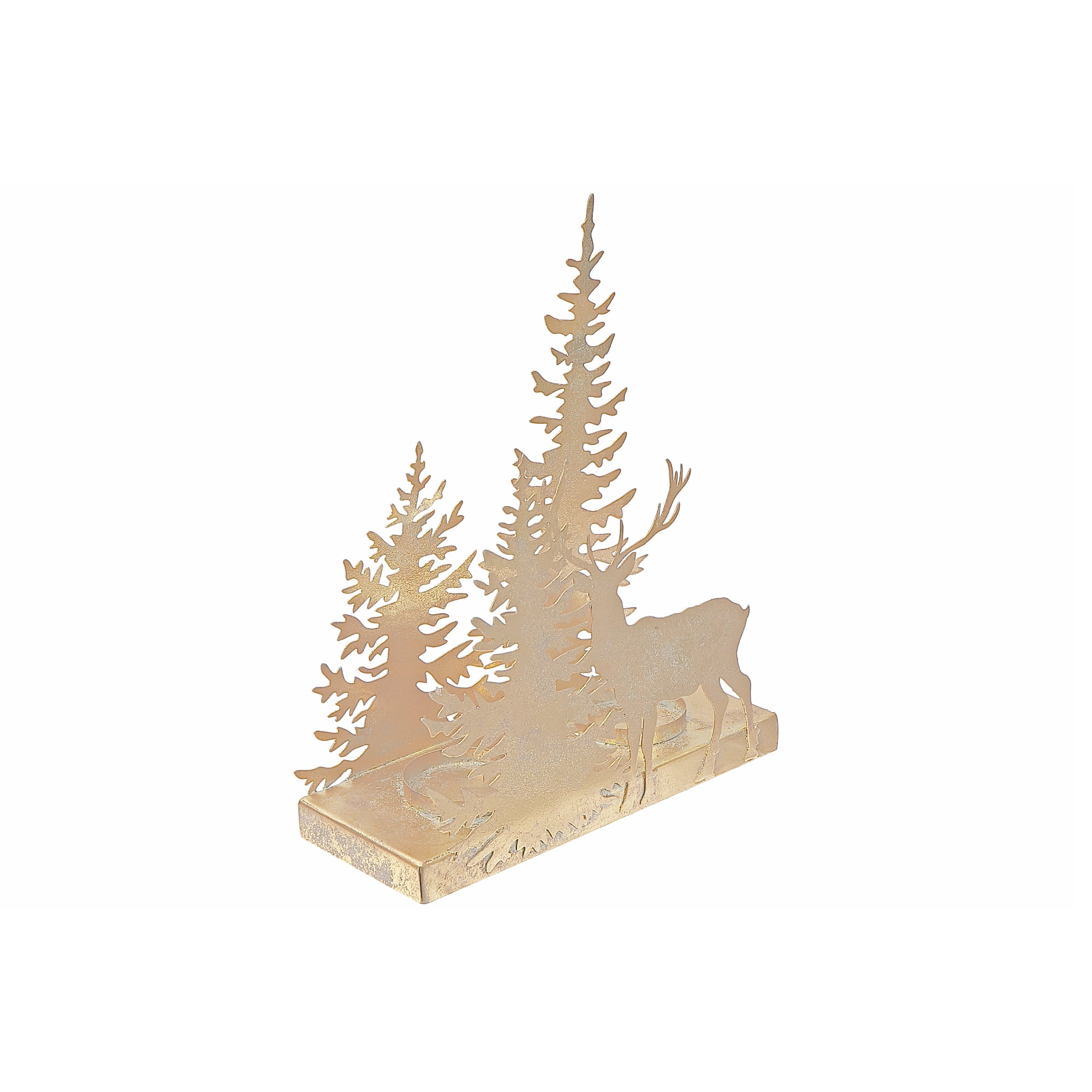 Click here for Ih Casadécor Gold Metal Reindeer Forest Candle Hol... prices