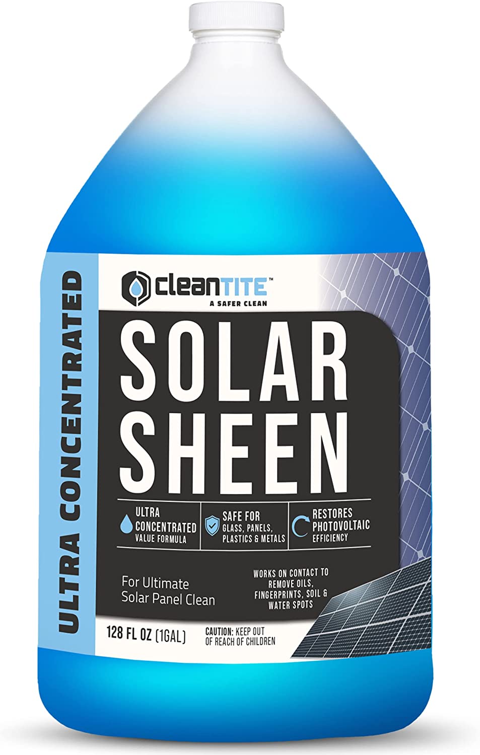 CLEANTITE Solar Panel Cleaner Solar Sheen - Remove Oils, Fingerprints ...