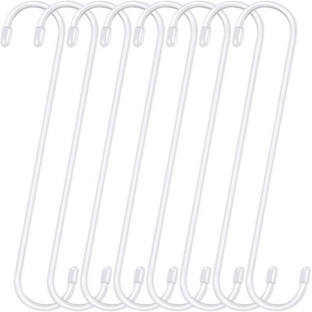 8 Pack 10 Inch Extra Large S Hooks For Hanging Plant Outdoor, White ...