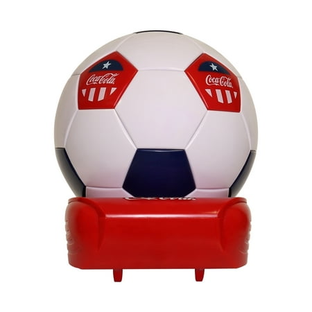 Coca-Cola Soccer Ball Mini Fridge, 5 Can Beverage Cooler White Red ...