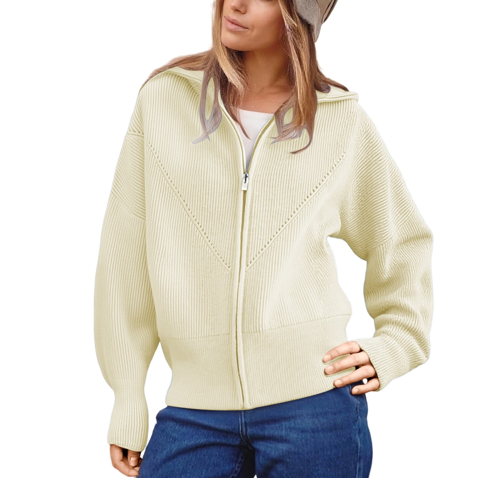 Click here for Huaizzzy Womens Zip Up Cardigan Soft Knit Sweater... prices