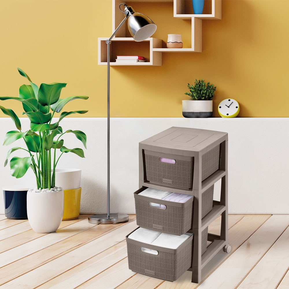 Cajonero Organizador Plástico 3 Cajones Multiusos Fique Mocca Rimax ...